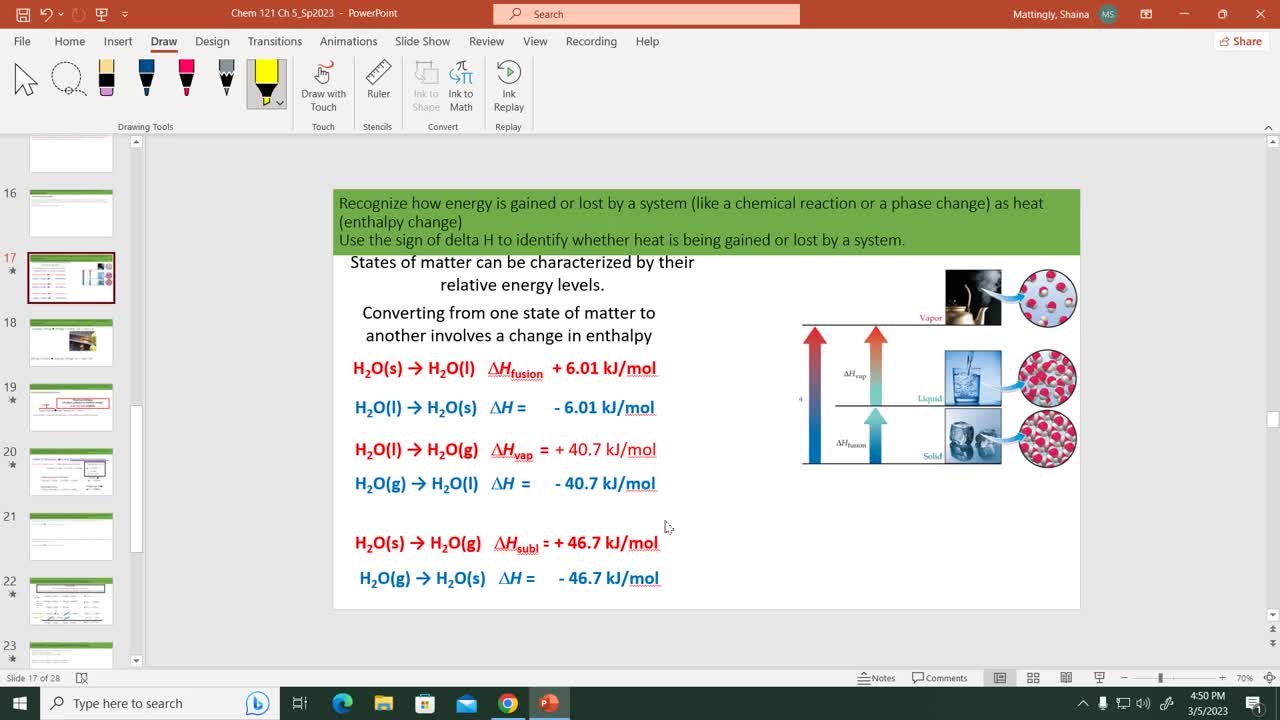 Recognize how energy is gained or lost by a system (like a chemical ...